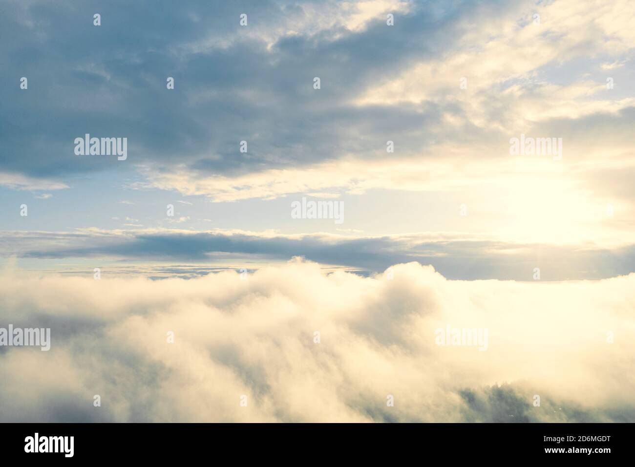 Aerial view white clouds in blue sky. View from drone. Aerial view ...