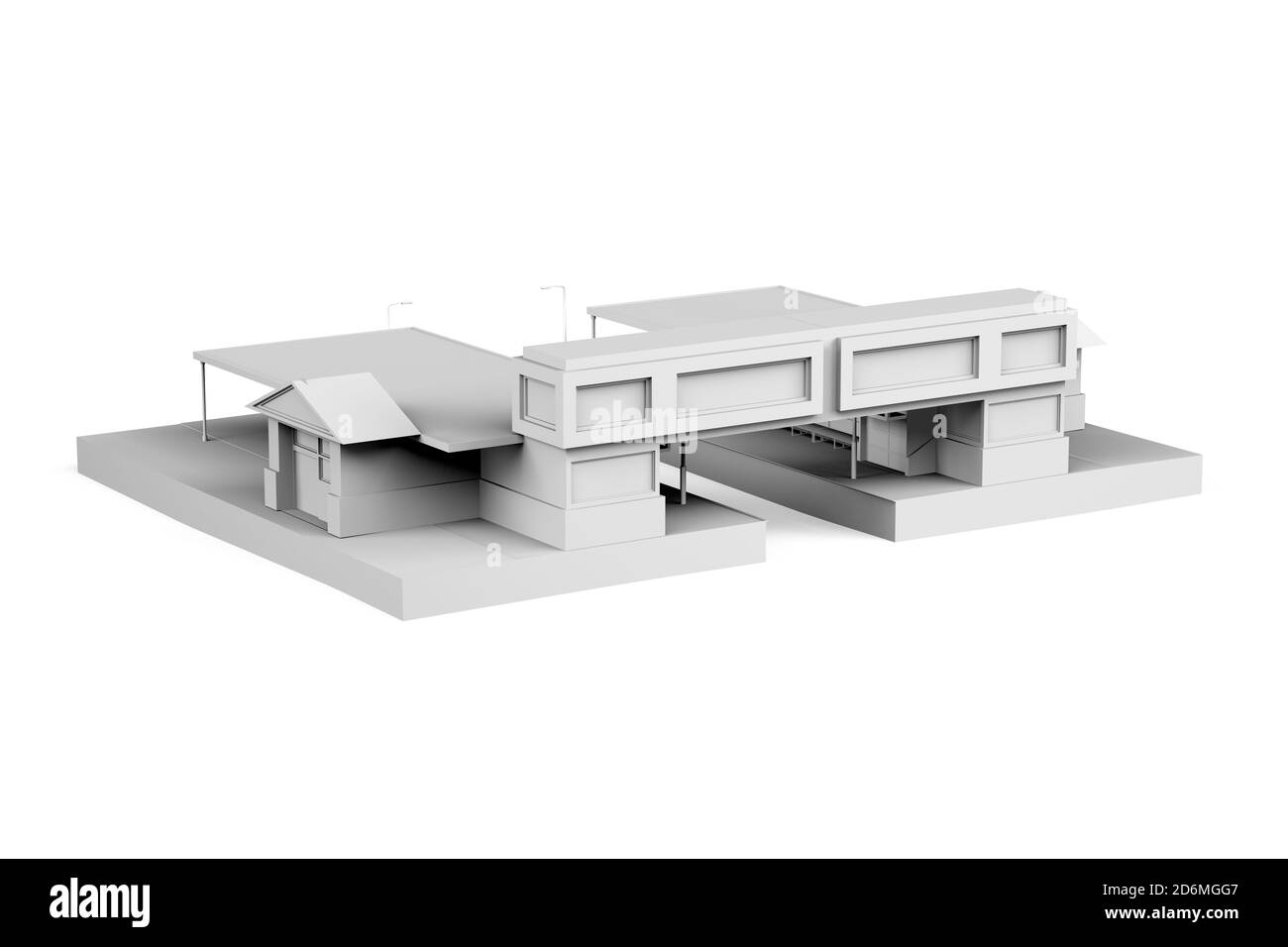 Train station mockup on white background with space for text - front ...