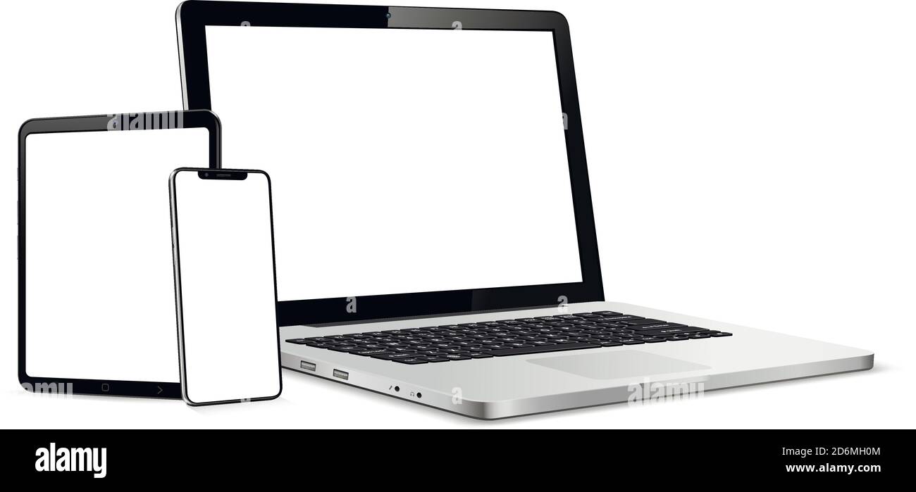 Blank phone tablet and laptop screen Stock Vector Image & Art - Alamy