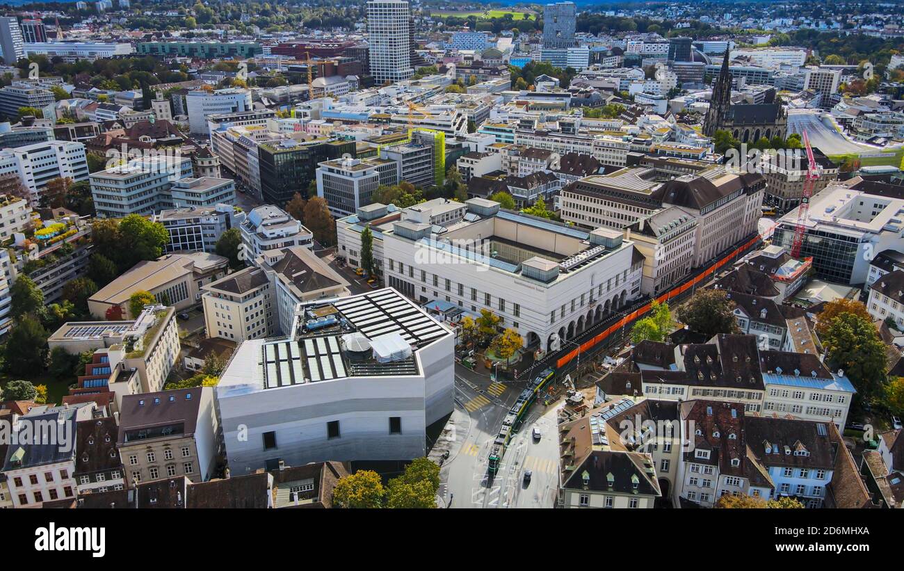 Aerial view over the city of Basel Switzerland Stock Photo - Alamy