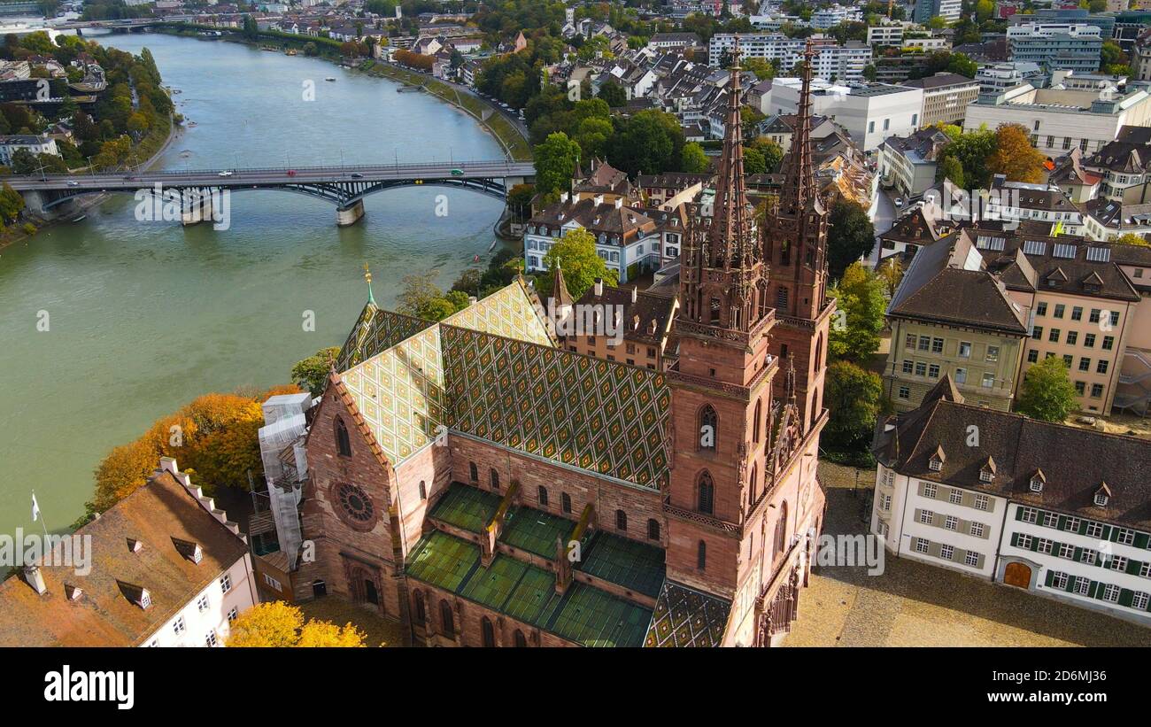 Aerial view over city basel hi-res stock photography and images - Alamy