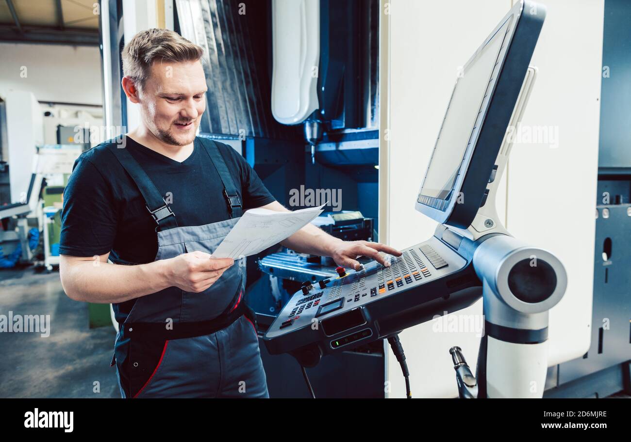 Industrial worker at a lathe hi-res stock photography and images - Alamy