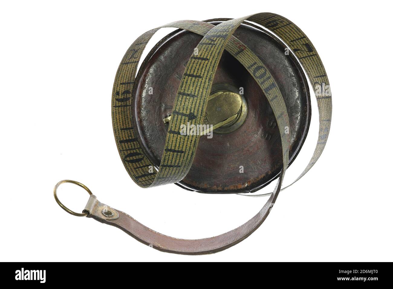 vintage tape measure isolated on white background Stock Photo - Alamy