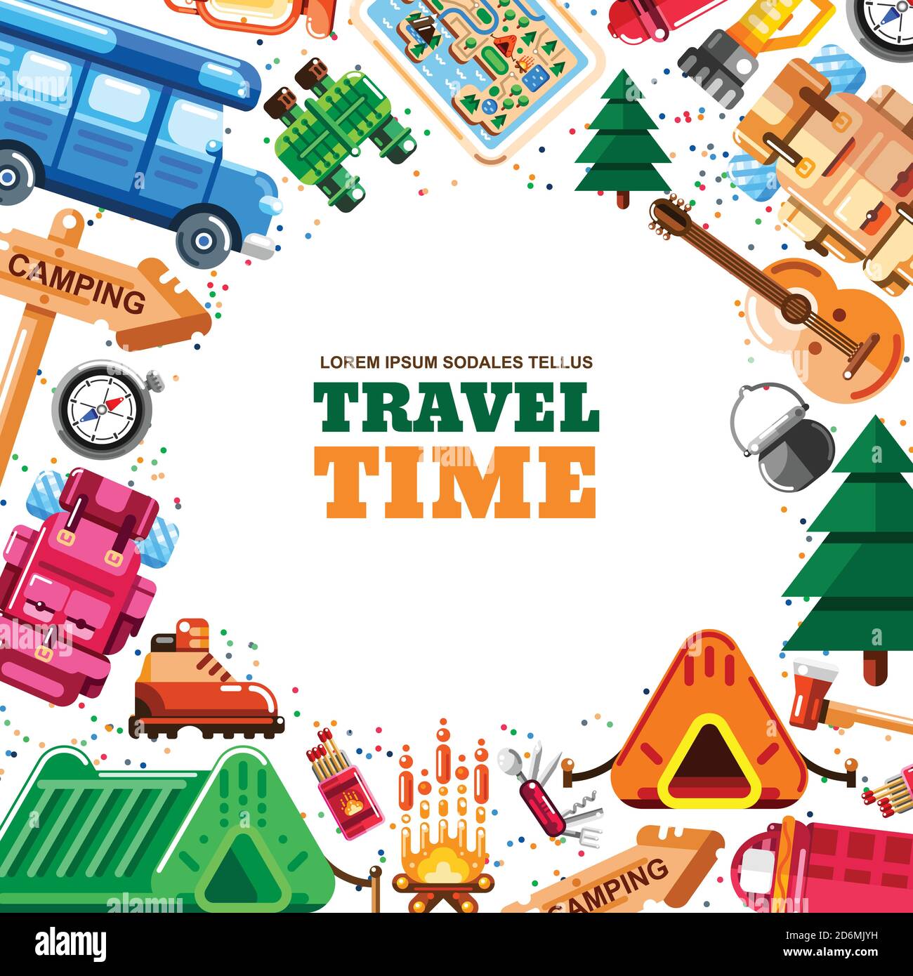 Holiday camp vector banner Stock Vector Images - Alamy