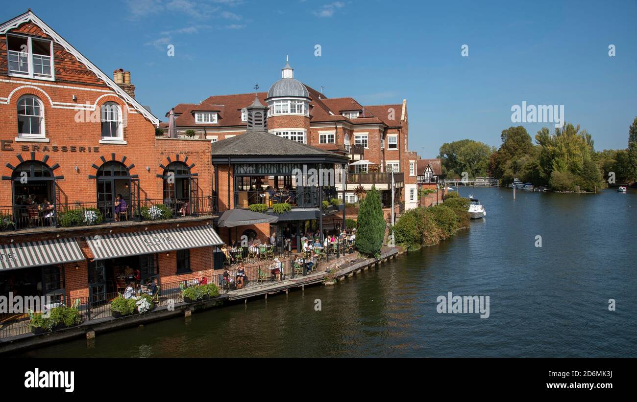 Eton, Buckinghamshire, England, UK. 2020. An overview of the River ...