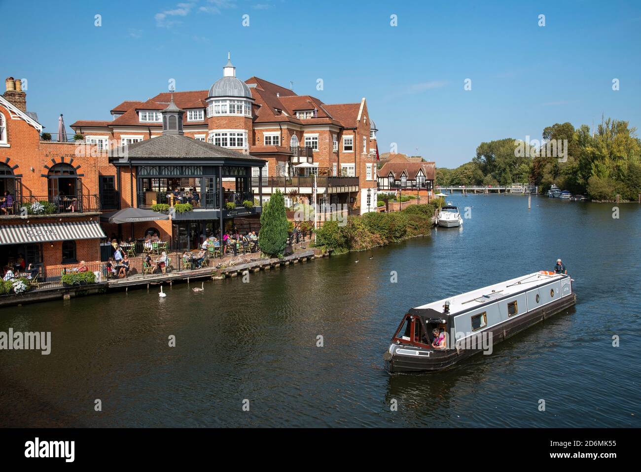 Eton, Buckinghamshire, England, UK. 2020. An overview of the River ...