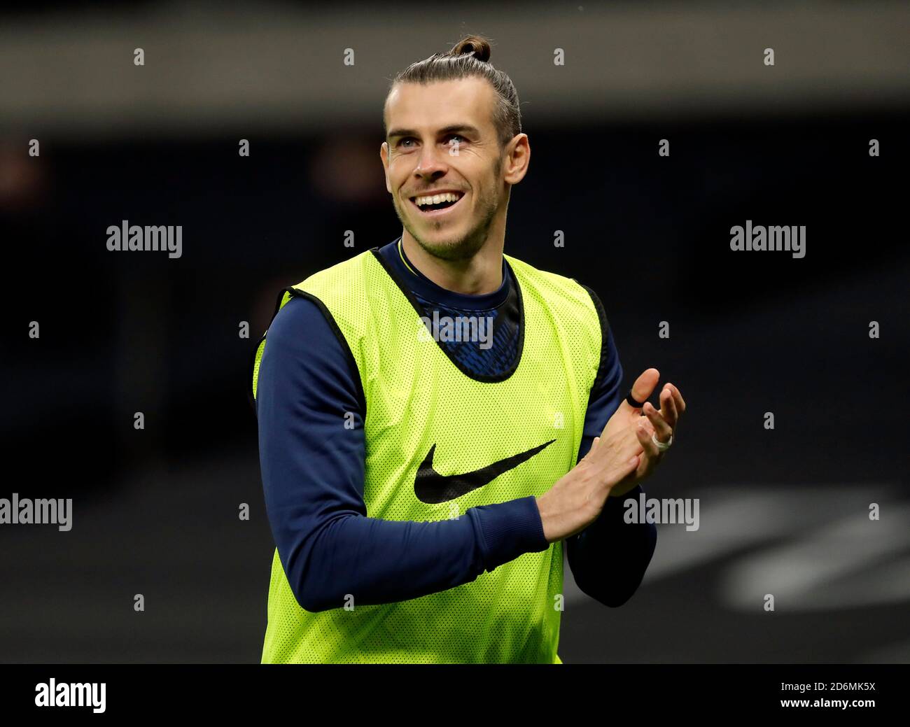 Tottenham Hotspur's Gareth Bale warms up on the touchline during the ...