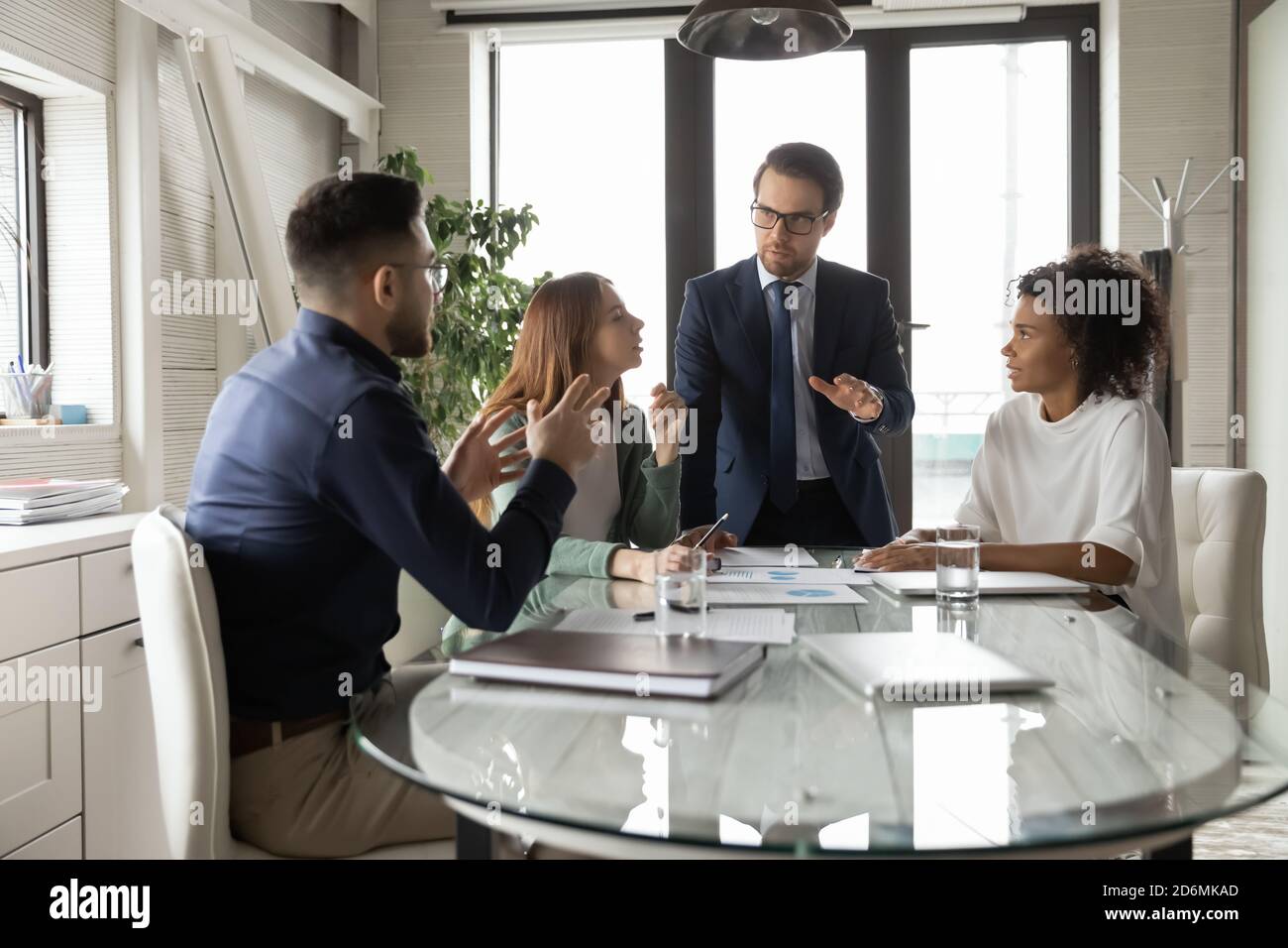 Executive manager woman explaining management hi-res stock photography ...