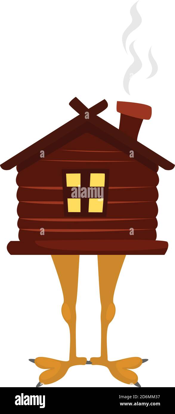 Hut with chicken legs, illustration, vector on white background Stock ...
