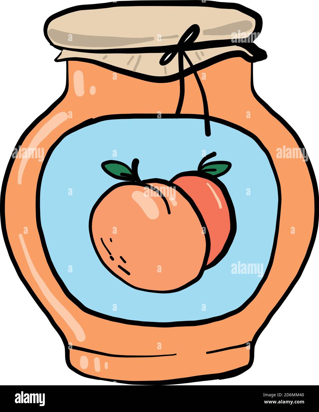 Apricot jam in a jar, illustration, vector on white background Stock ...