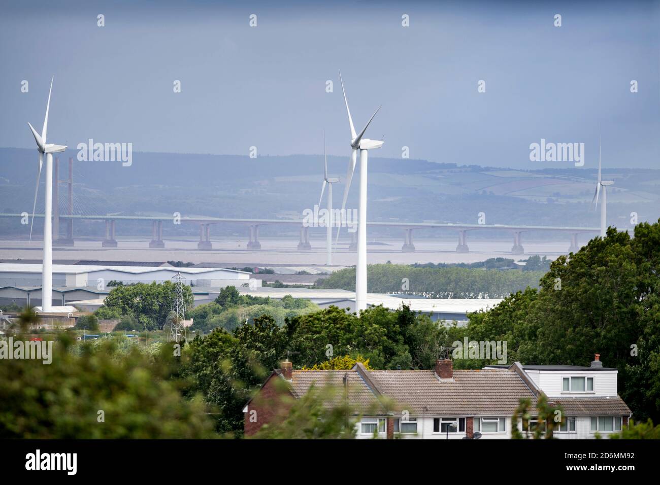 Wind turbines in the Avonmouth area of Bristol, UK Stock Photo - Alamy