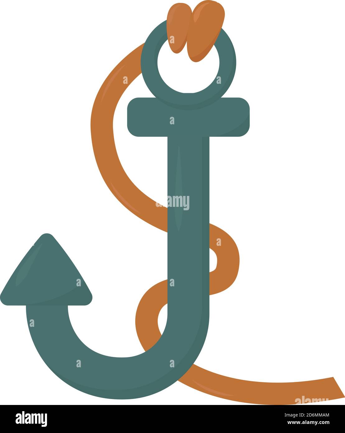 Small anchor, illustration, vector on white background Stock Vector ...