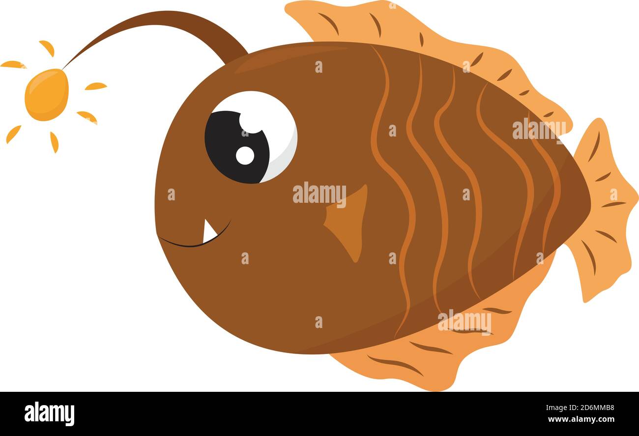 Golden angelfish, illustration, vector on white background Stock Vector ...