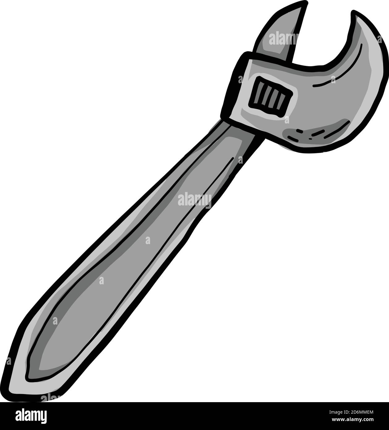 Adjustable wrench, illustration, vector on white background Stock ...