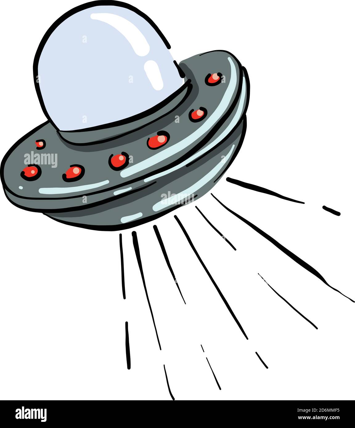 Alien ship, illustration, vector on white background Stock Vector Image ...