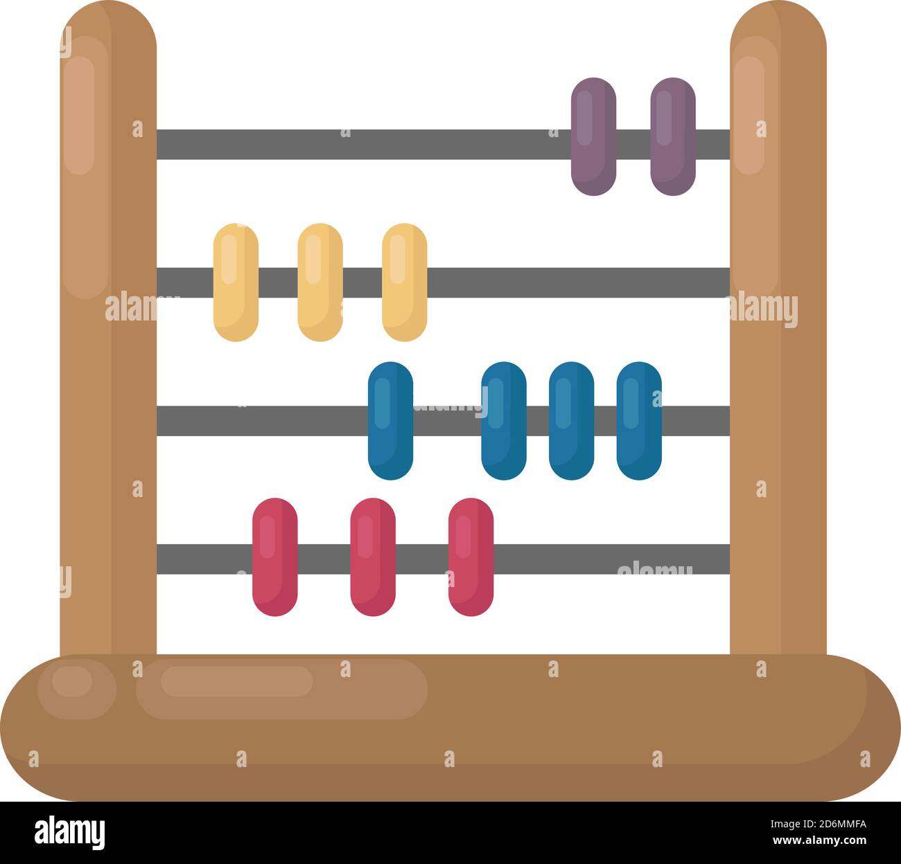 Wooden abacus, illustration, vector on white background Stock Vector ...