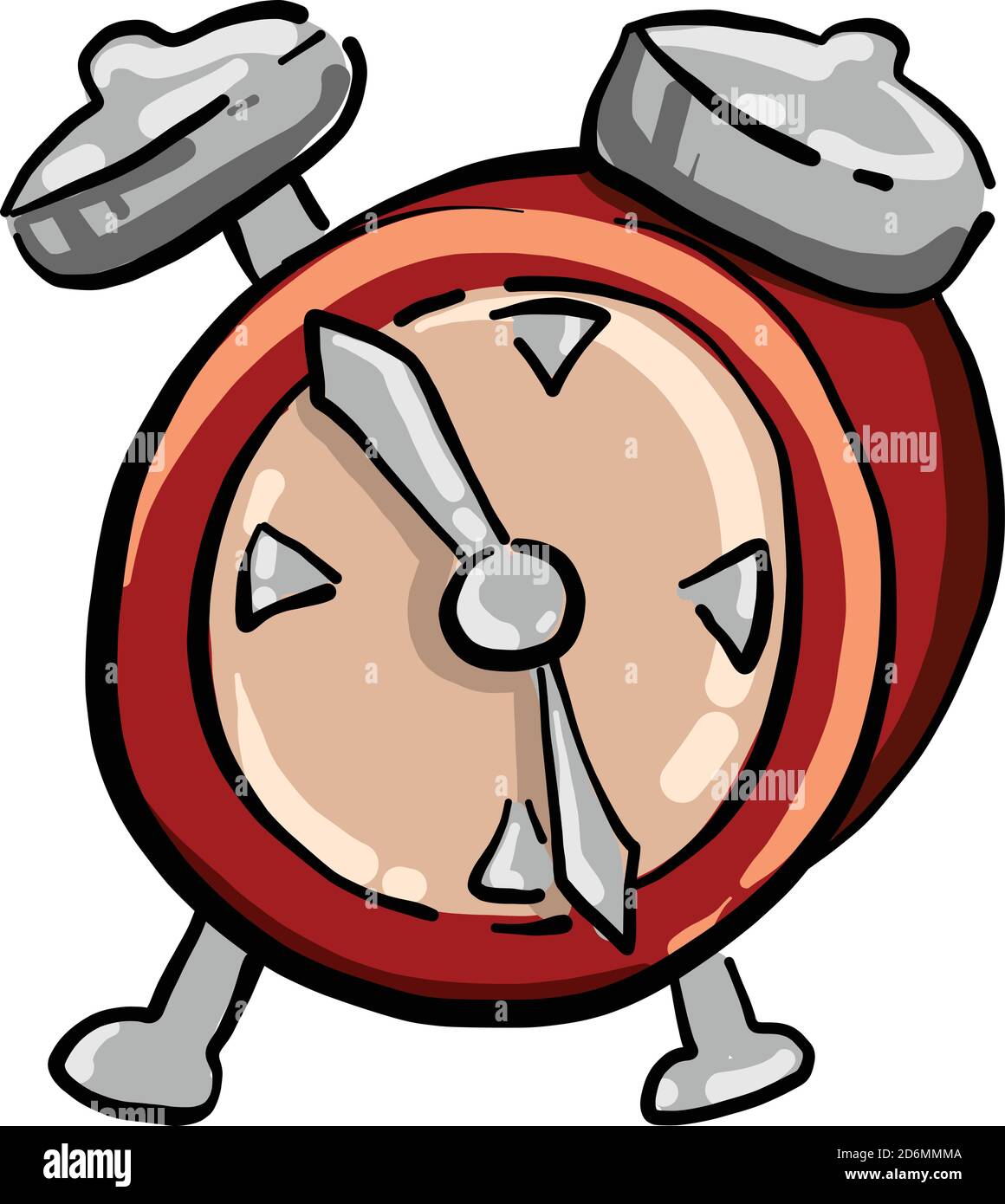Red alarm clock, illustration, vector on white background Stock Vector ...