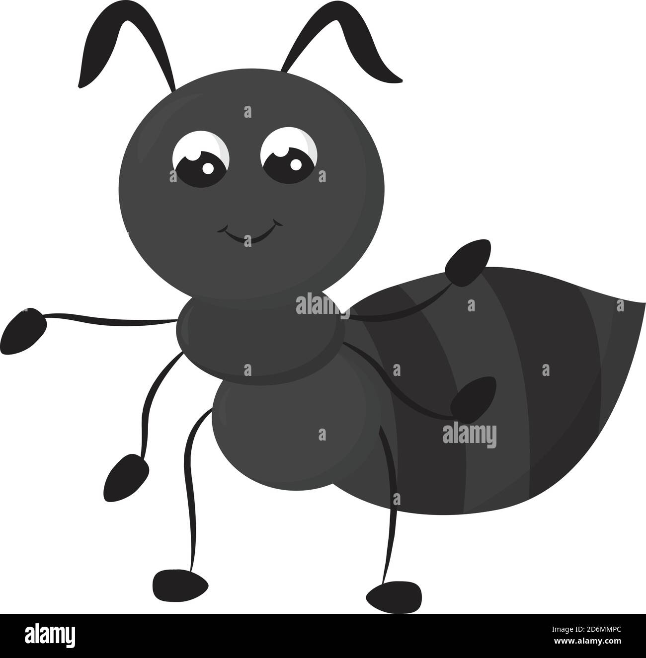 Little grey ant, illustration, vector on white background Stock Vector ...