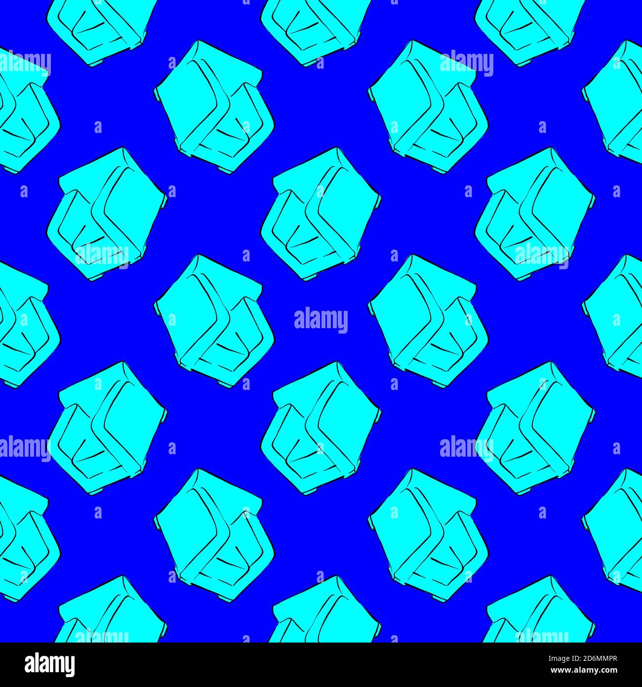 Light blue armchair, seamless pattern on dark blue background Stock ...