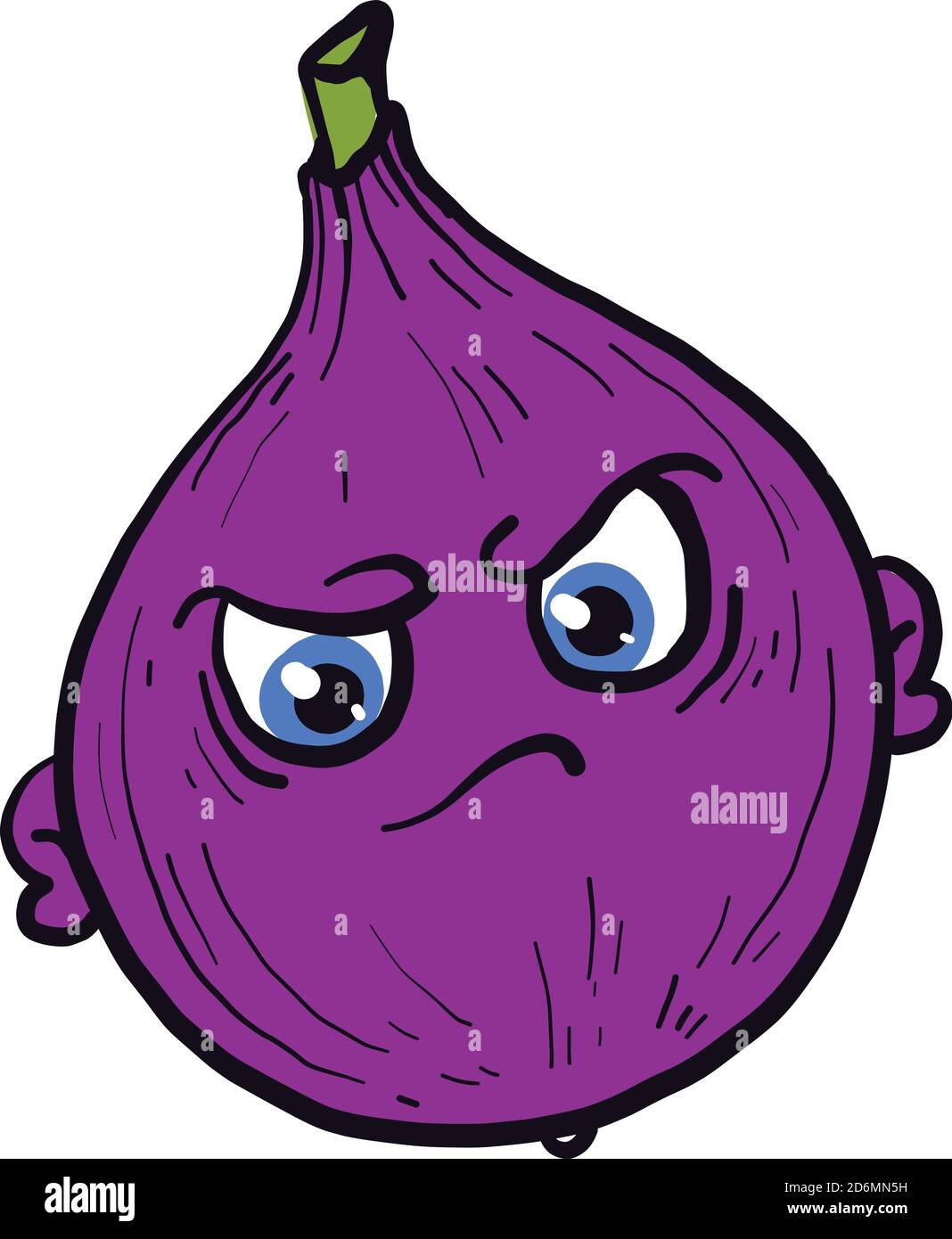 Angry fig, illustration, vector on white background Stock Vector Image ...