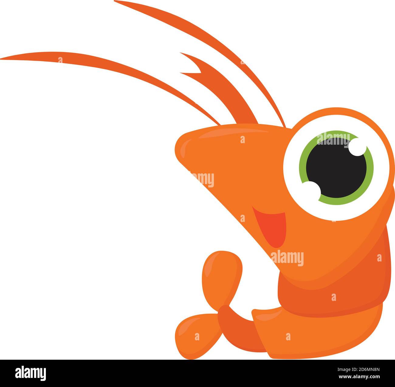 Baby shrimp, illustration, vector on white background Stock Vector ...