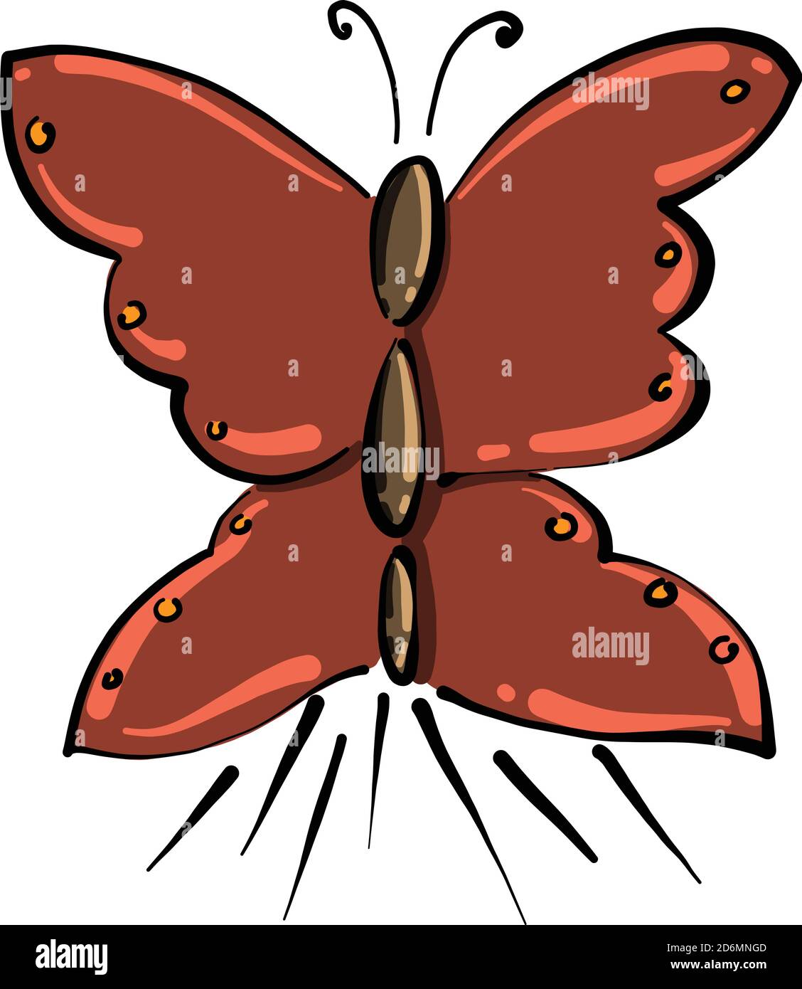 Red butterfly, illustration, vector on white background Stock Vector ...