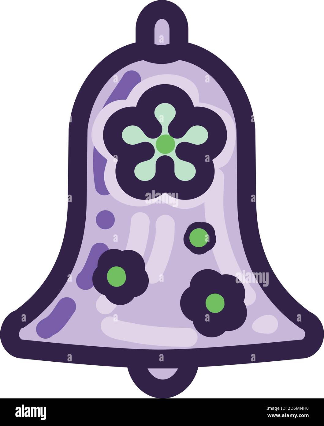 Purple bell, illustration, vector on white background Stock Vector ...