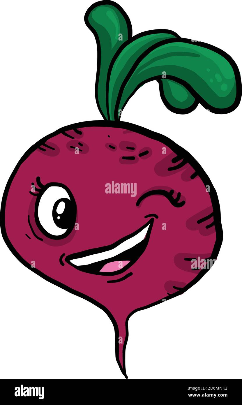 Beet winking, illustration, vector on white background Stock Vector ...