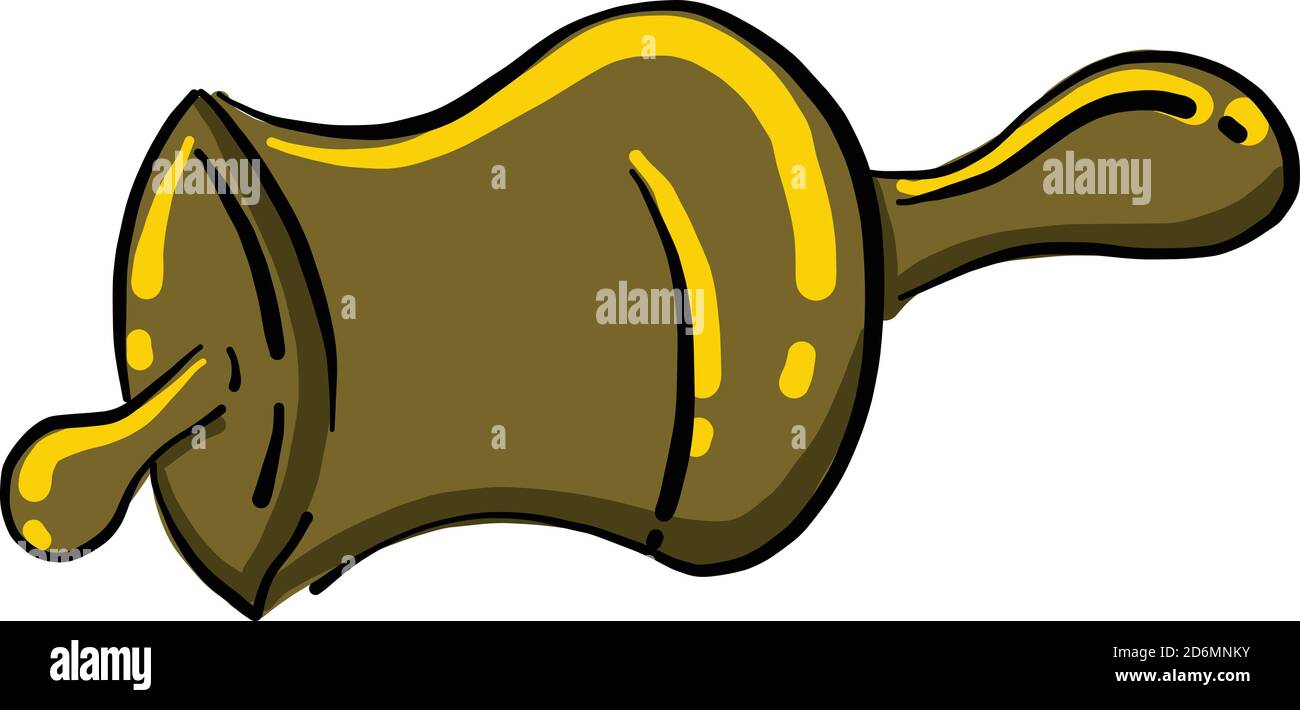 Hand bell, illustration, vector on white background Stock Vector Image ...