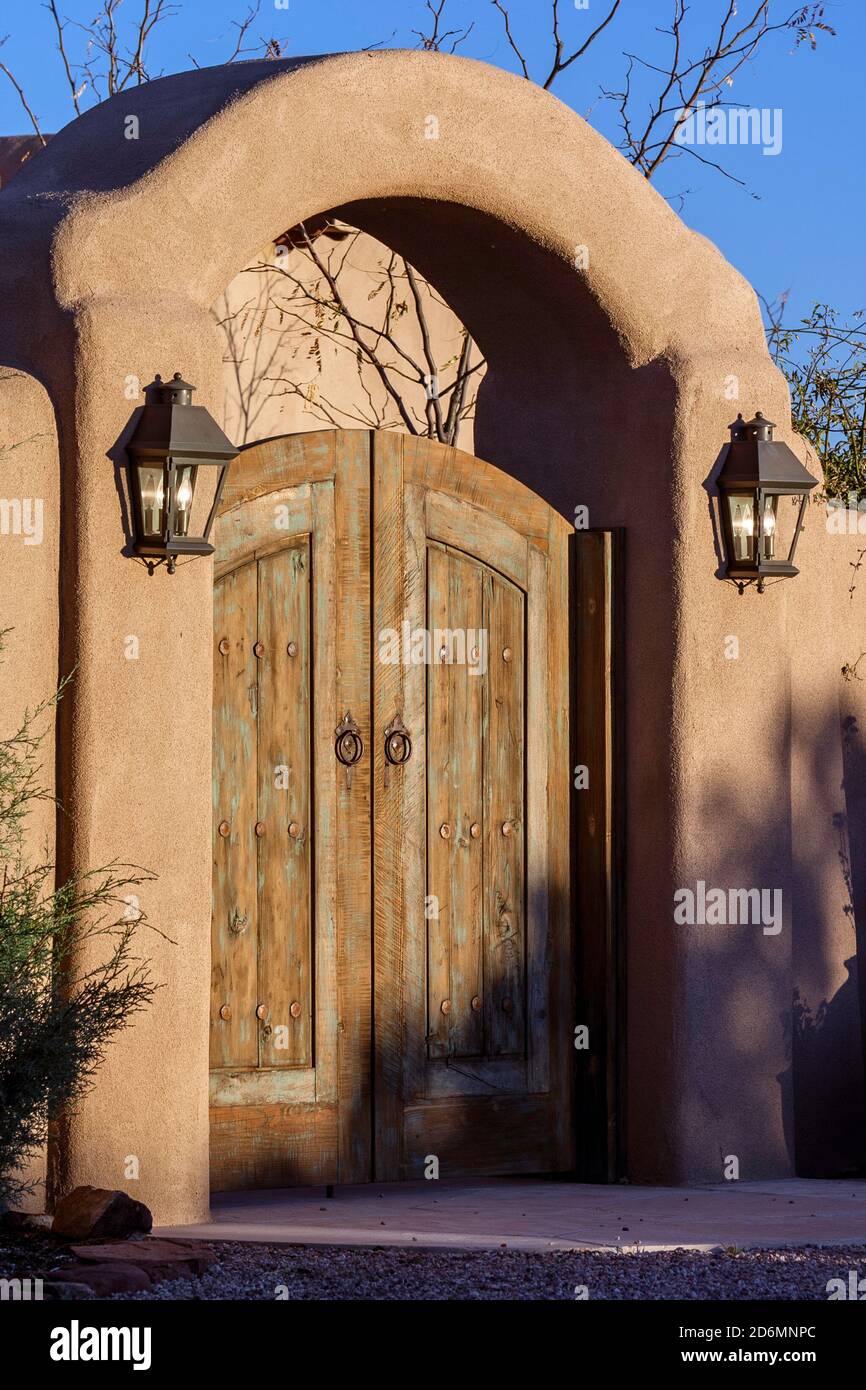 Santa fe style wooden doors hi-res stock photography and images - Alamy