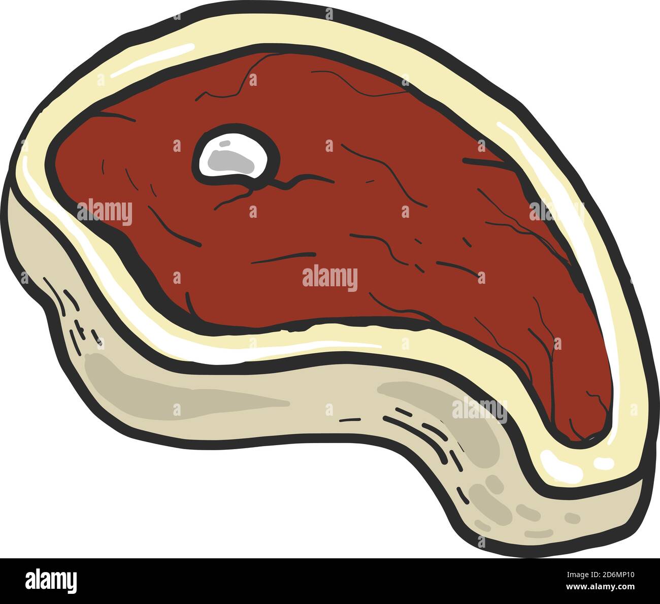 Big piece of meat, illustration, vector on white background Stock ...