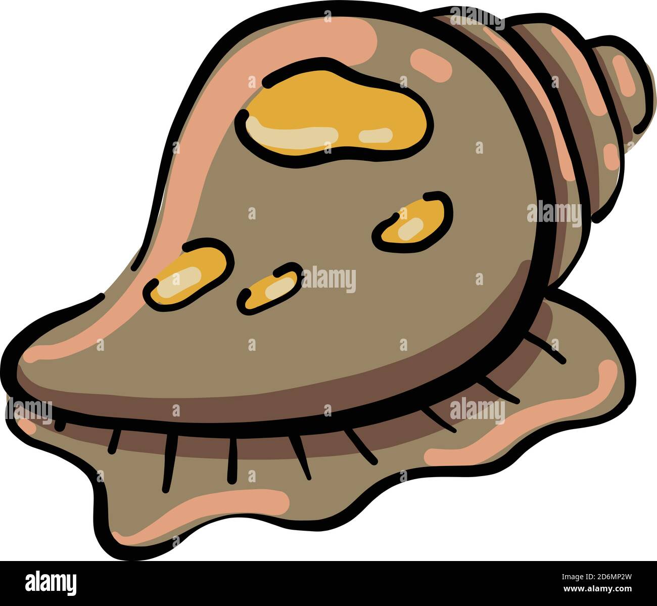 Brown seashell, illustration, vector on white background Stock Vector ...