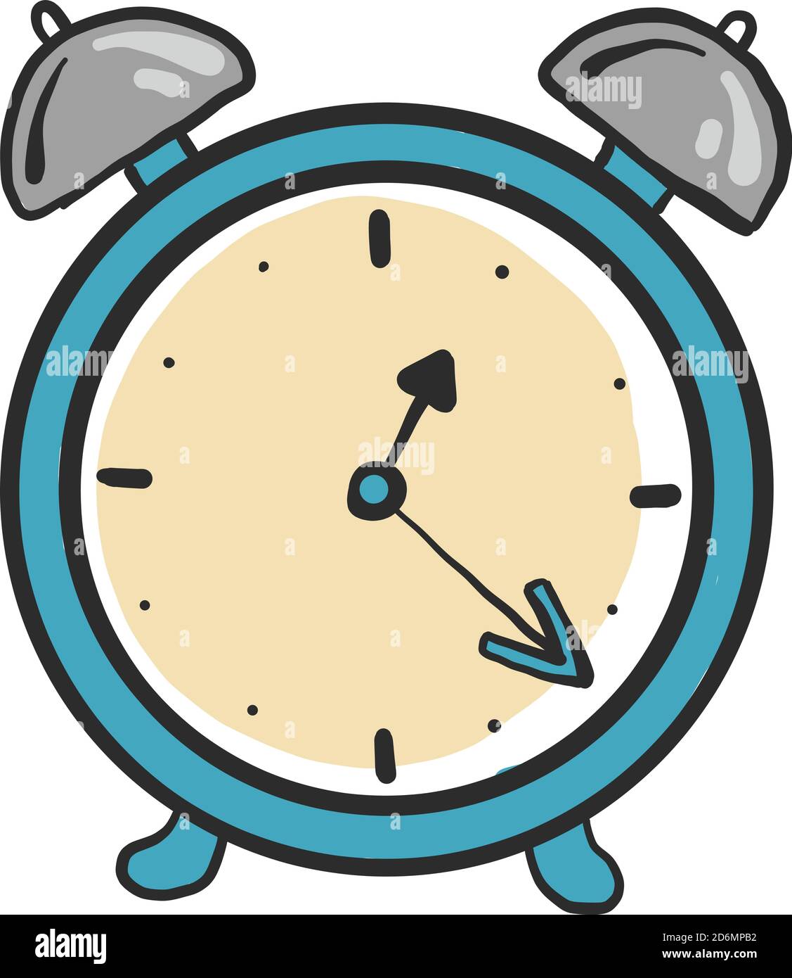 Blue clock, illustration, vector on white background Stock Vector Image ...