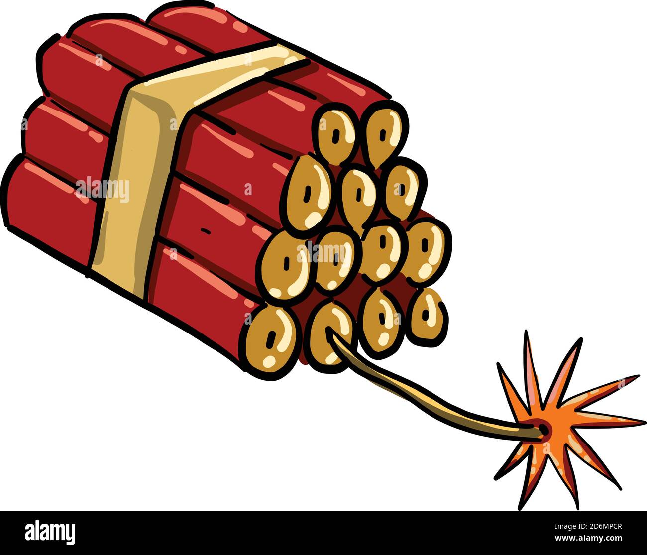 Red bombs, illustration, vector on white background Stock Vector Image ...