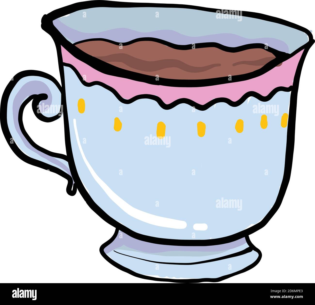 Blue coffee cup, illustration, vector on white background Stock Vector ...