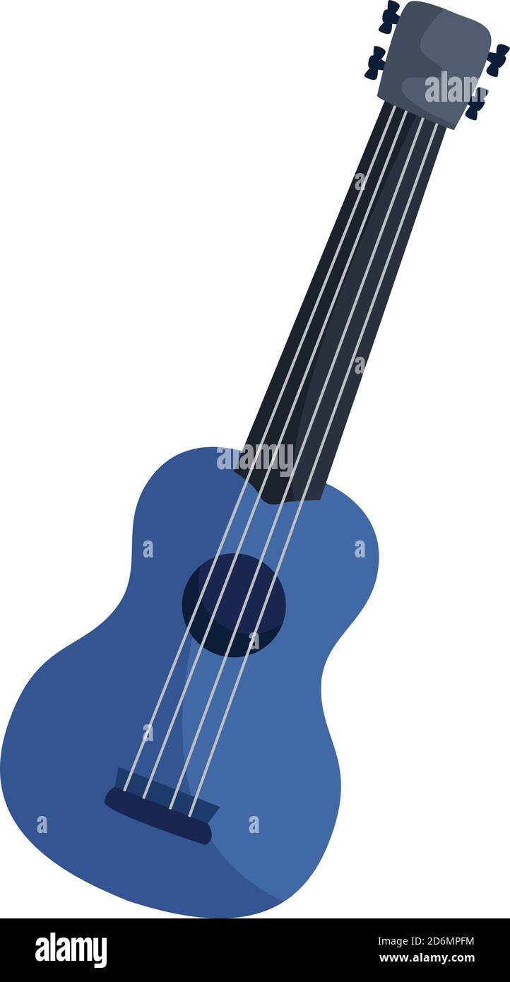 Blue guitar, illustration, vector on white background Stock Vector ...