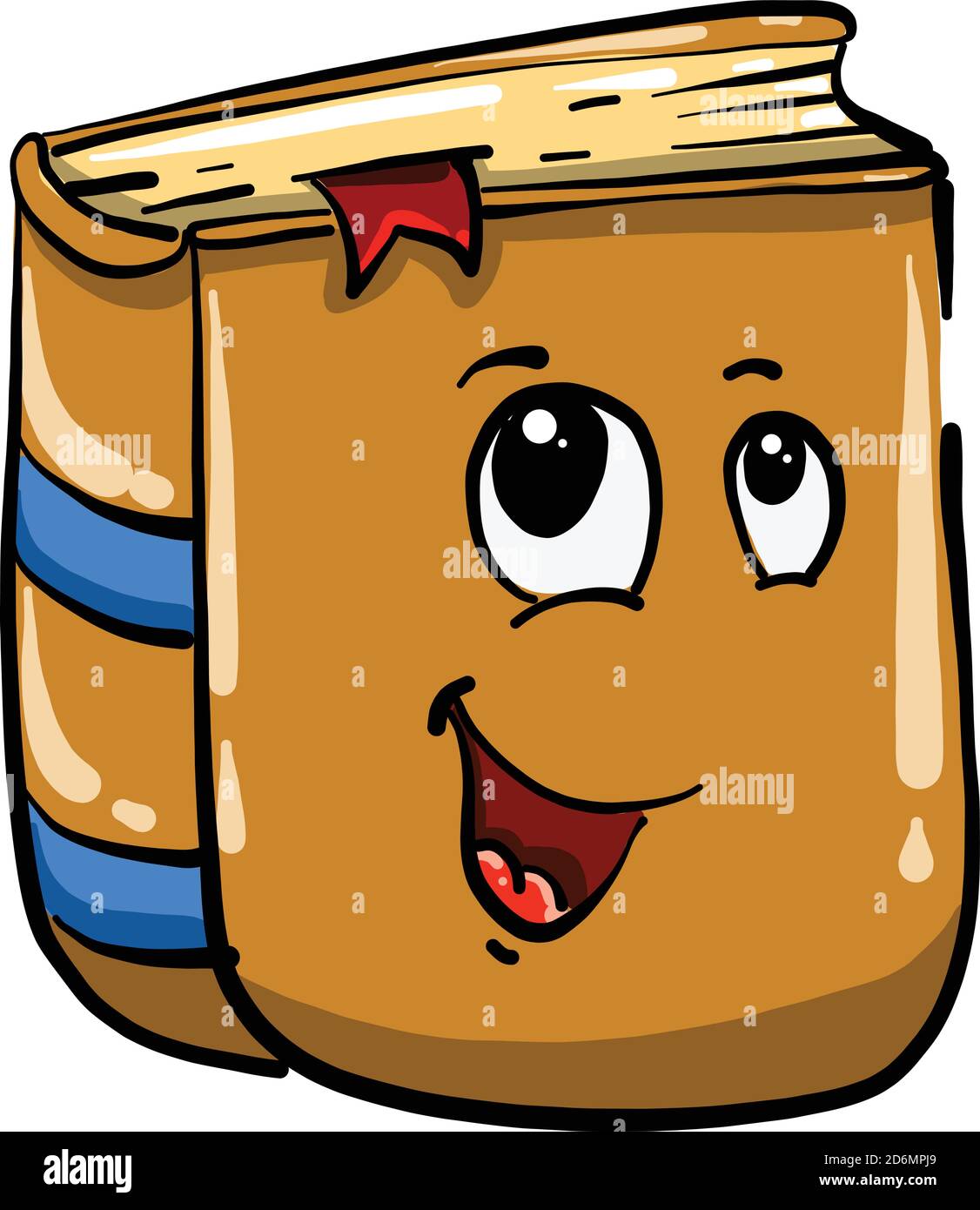 Book with a face, illustration, vector on white background Stock Vector ...