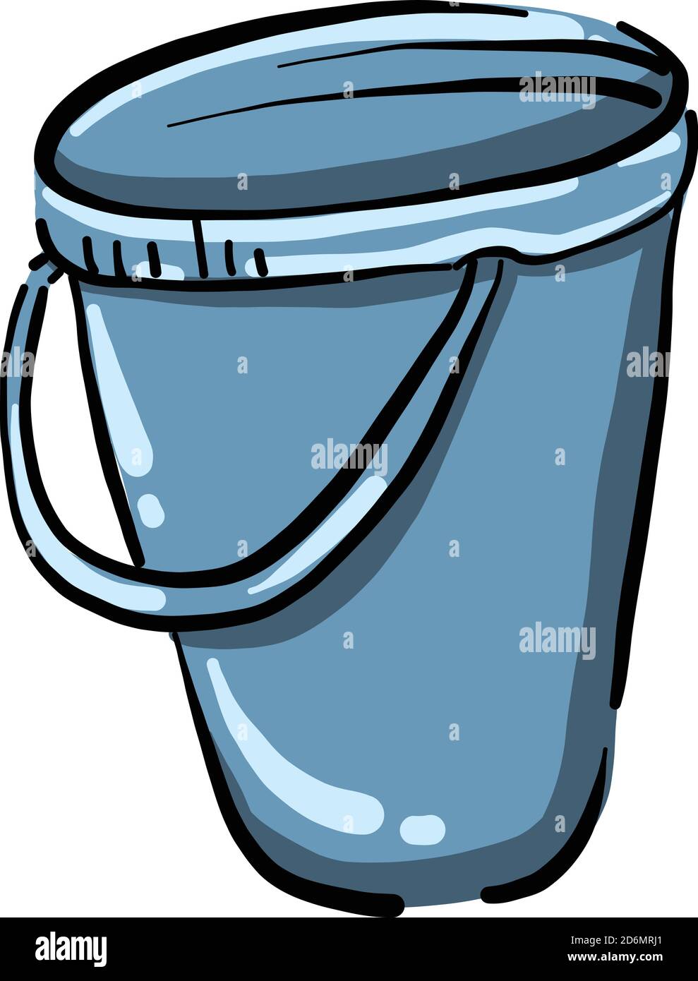 Blue bucket, illustration, vector on white background Stock Vector ...