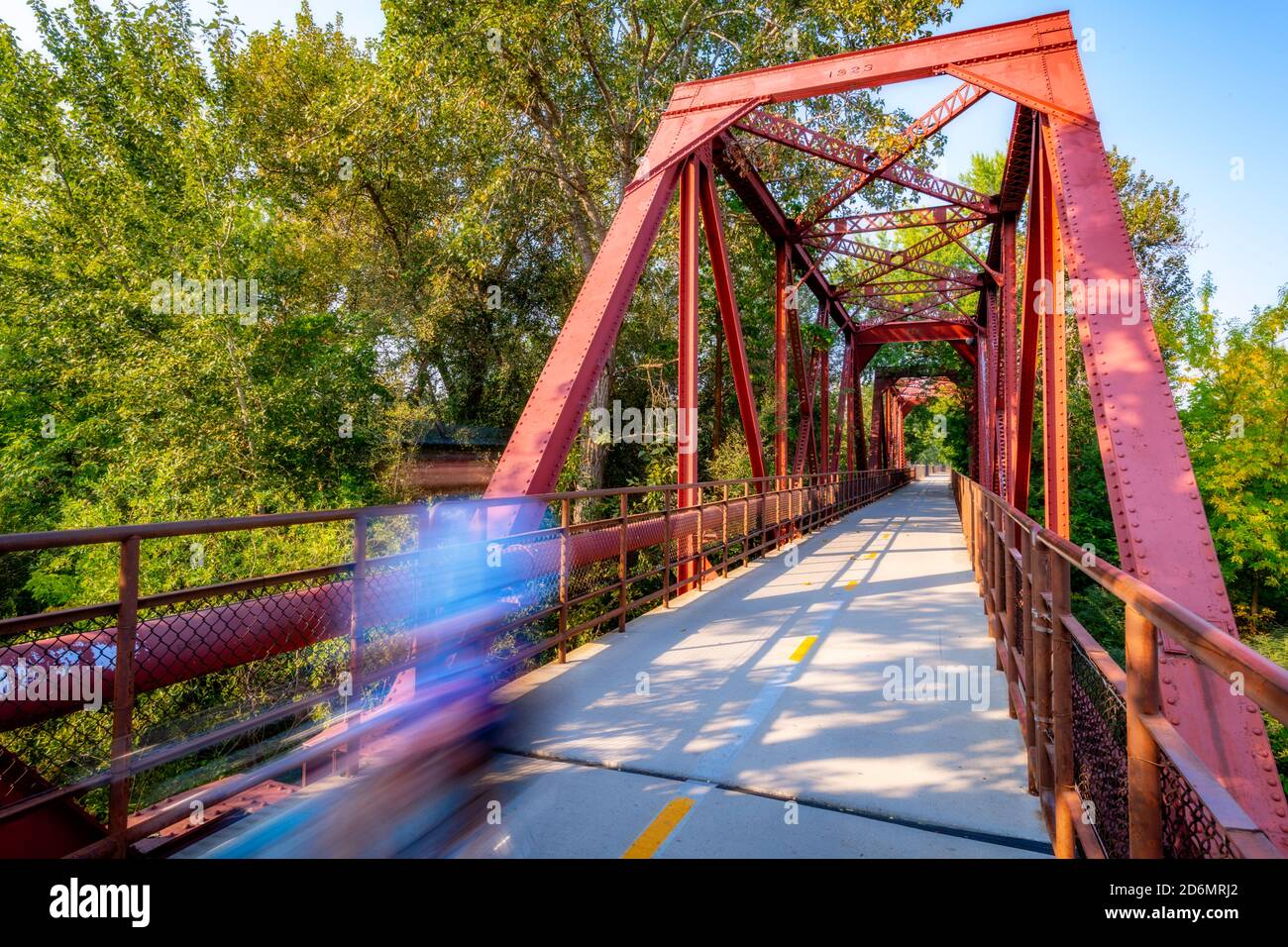 Fancy metal structure bridge with an individual bridge crossing Stock ...