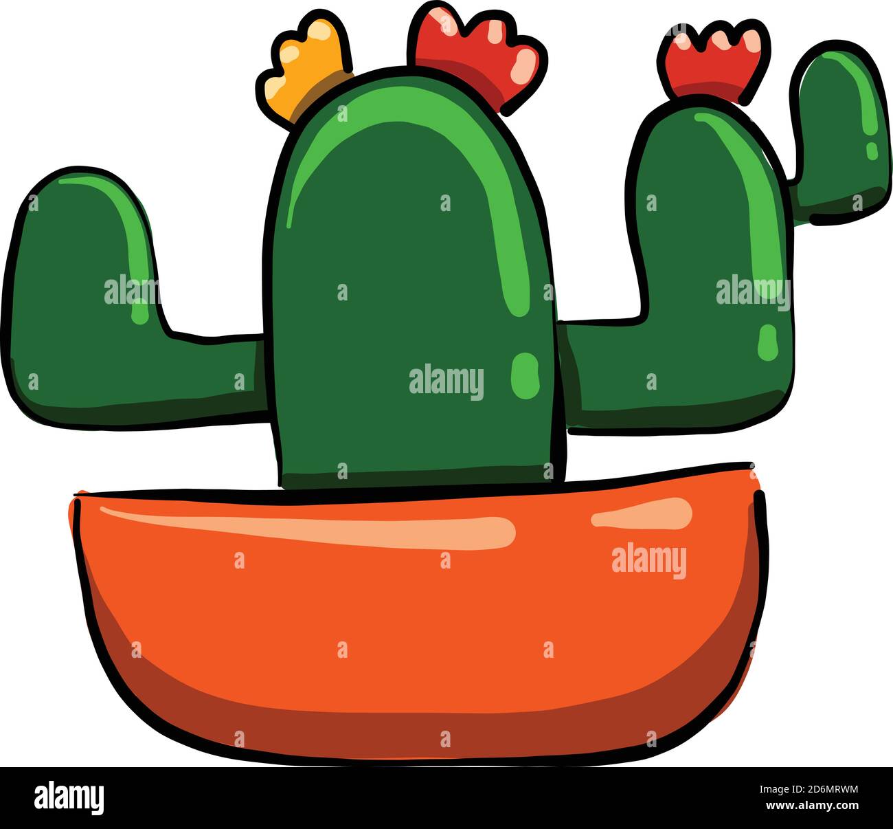 Flowers on succulent plant Stock Vector Images - Alamy