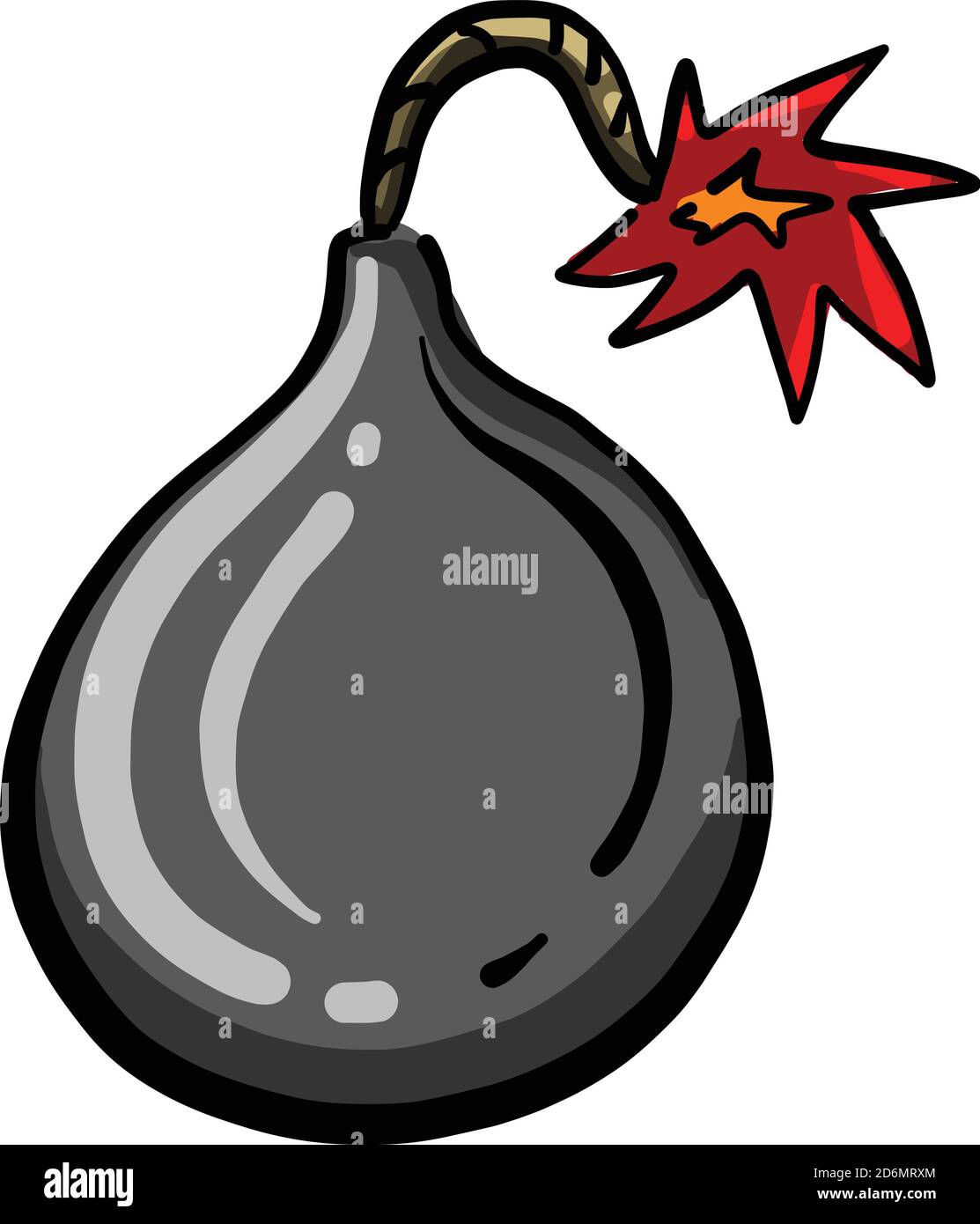 Big bomb, illustration, vector on white background Stock Vector Image ...