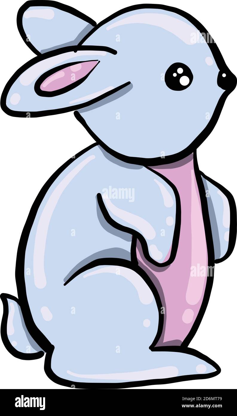 Little baby bunny, illustration, vector on white background Stock ...