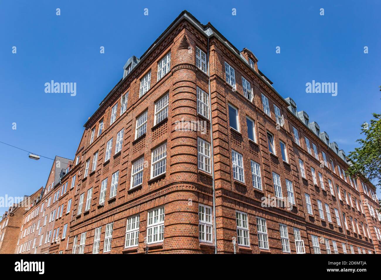 Red brick corner building in Flensburg, Germany Stock Photo - Alamy