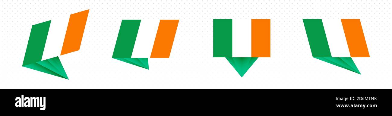 Flag of Ireland in modern abstract design, vector flag set Stock Vector ...