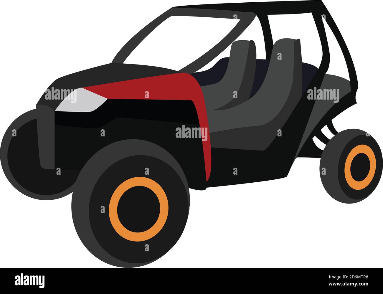 Black buggy, illustration, vector on white background Stock Vector ...