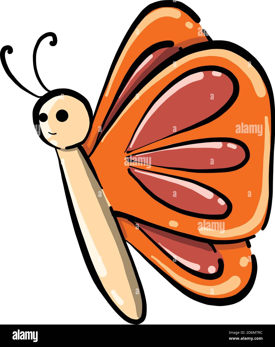 Baby butterfly, illustration, vector on white background Stock Vector ...