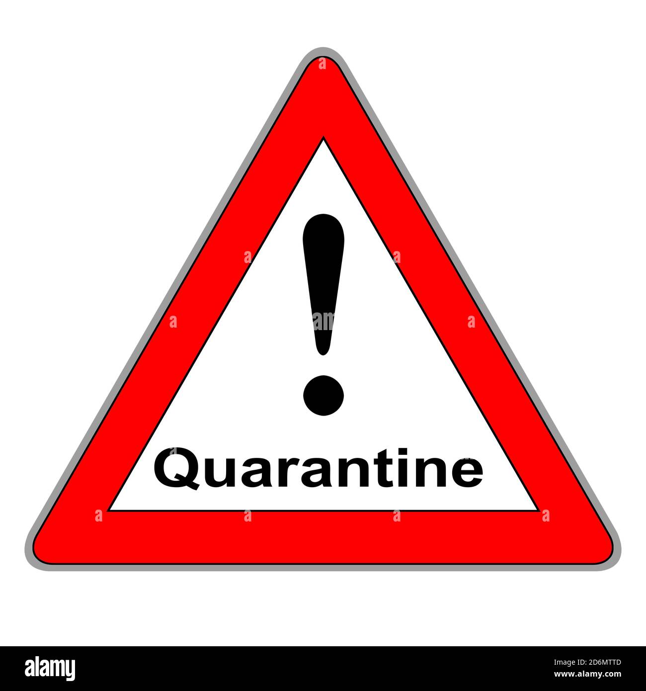 Quarantine warning plate isolated against white background Stock Photo ...