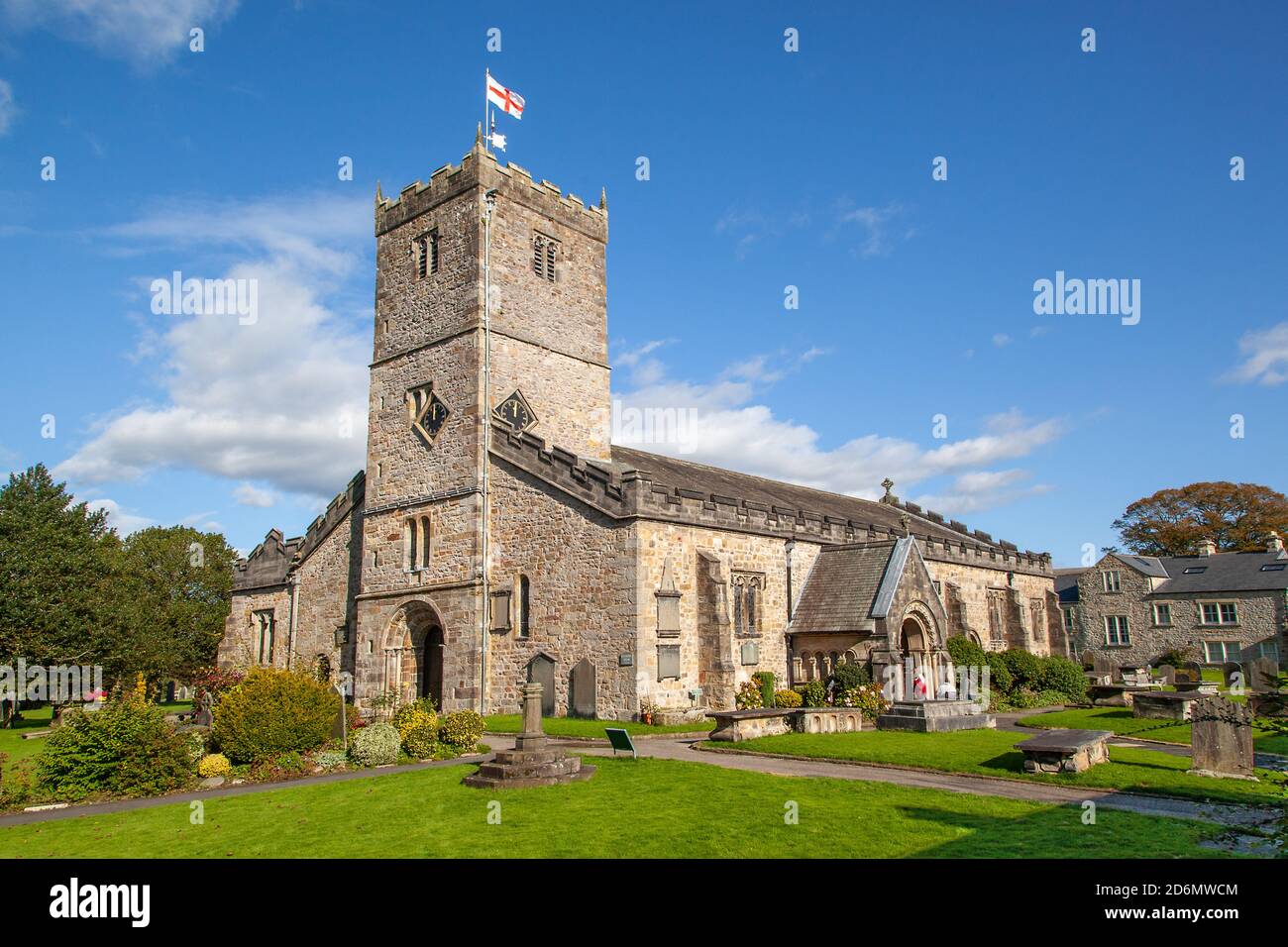 St Mary's parish church and churchyard in the market town of Kirkby ...