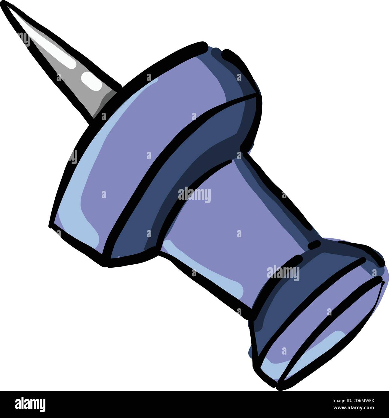 Purple pin, illustration, vector on white background Stock Vector Image ...