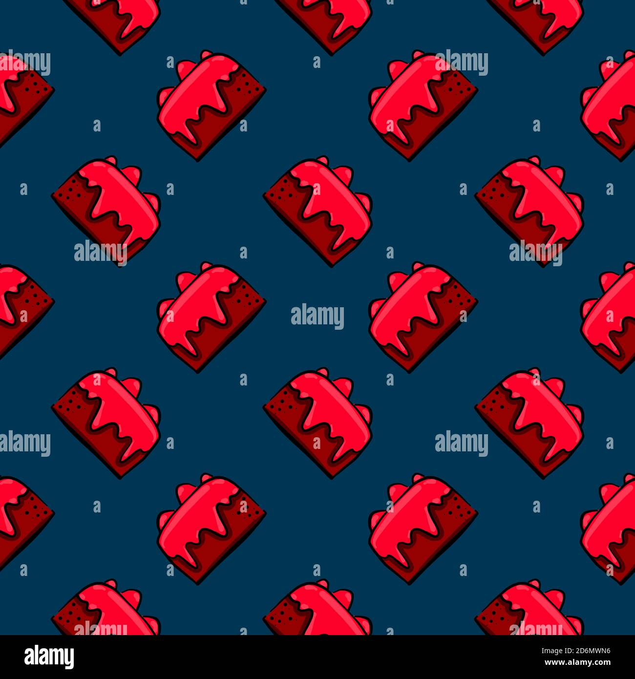 Red velvet cake, seamless pattern on white background Stock Vector ...